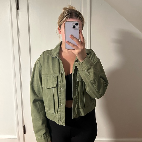 Zara | Jackets & Coats | Zara Green Utility Jacket | Poshmark